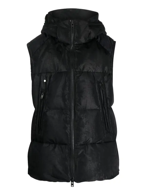 Y3 Graphic-print Padded Gilet - Black