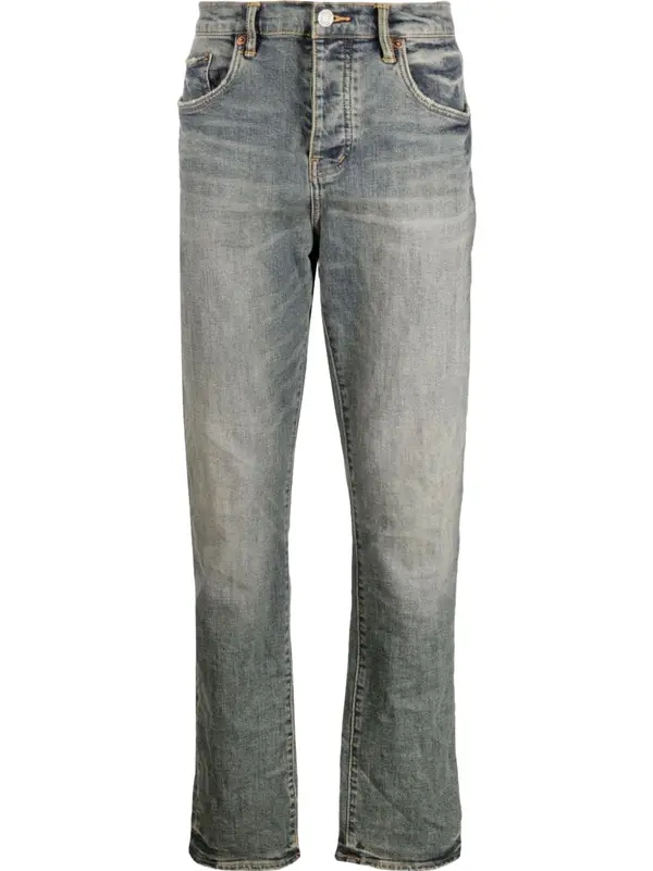 PURPLE BRAND Stonewashed Slim-fit Jeans - Blue