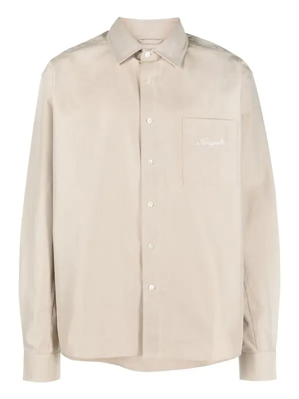 Axel Arigato Flow Logo-embroidered Shirt - Neutrals