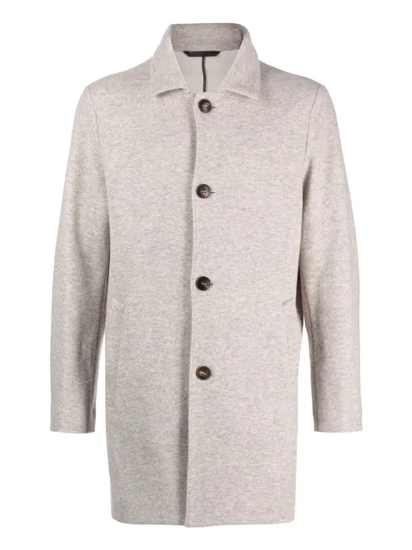 MANZONI 24 Single-breasted Virgin Wool-blend Coat - Neutrals