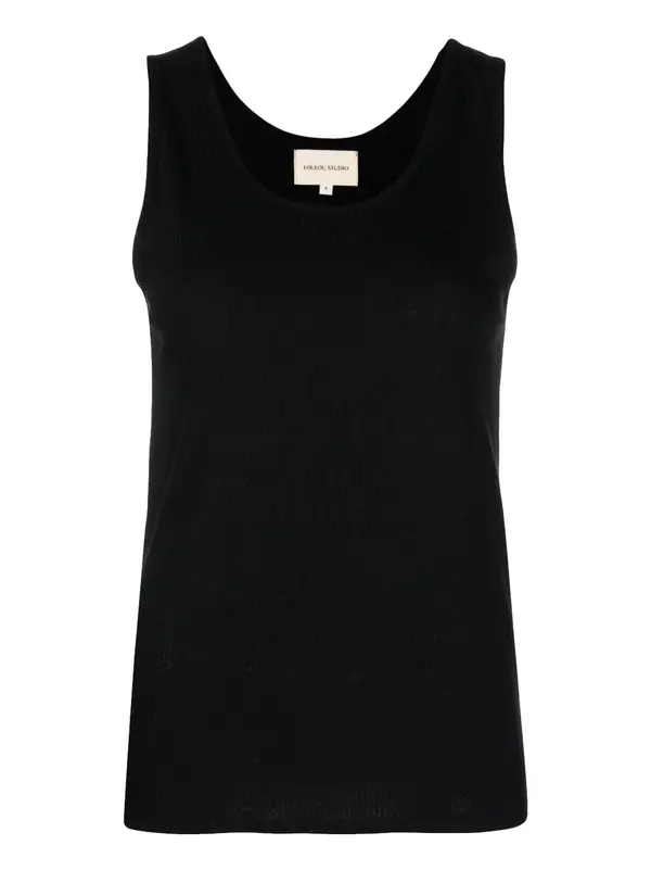 Loulou De Saison Loulou Studio Scoop-neck Ribbed Tank Top - Black