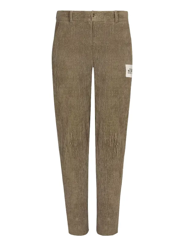 Dolce & Gabbana Logo-patch Corduroy Trousers - Neutrals