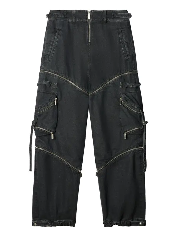 Off-White Zip Denim Cargo Pants - Grey