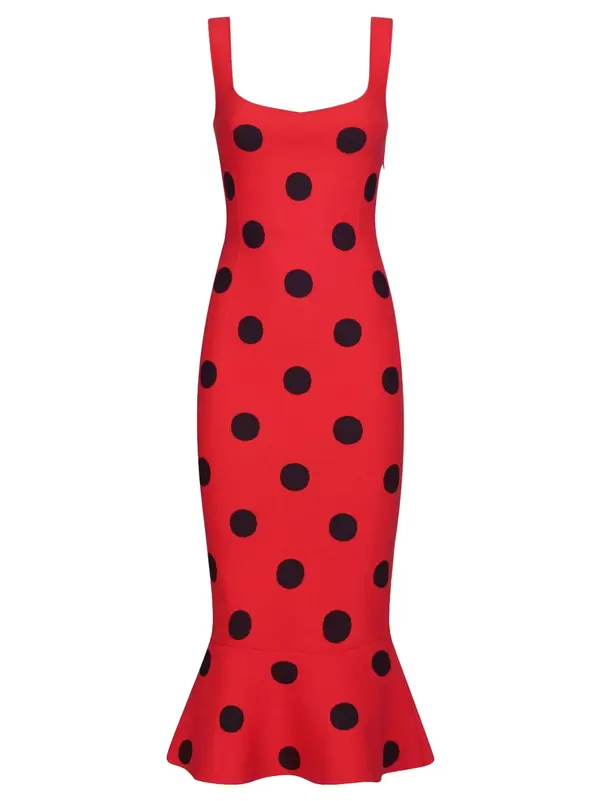 Marni Polka Dot-print Midi Dress - Red