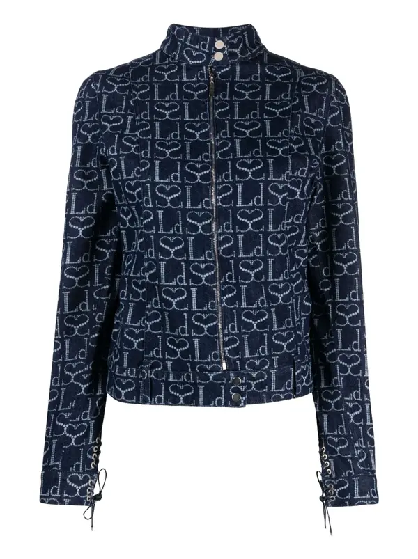 LUDOVIC DE SAINT SERNIN Monogram Denim Jacket - Blue