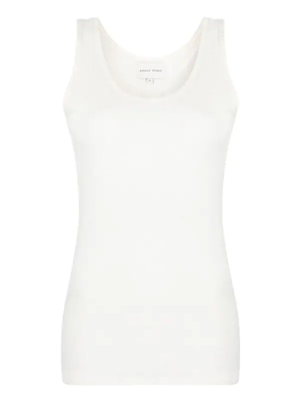 Loulou De Saison Scoop-neck Ribbed Tank Top - White