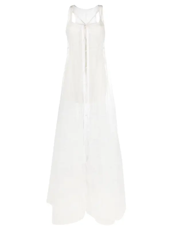 Jacquemus La Robe Dentelle Paneled Gown - White