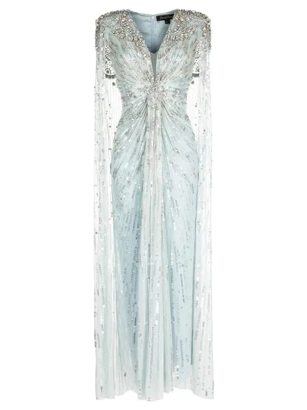 Jenny Packham Lotus Lady Sequin-embellished Gown - Blue