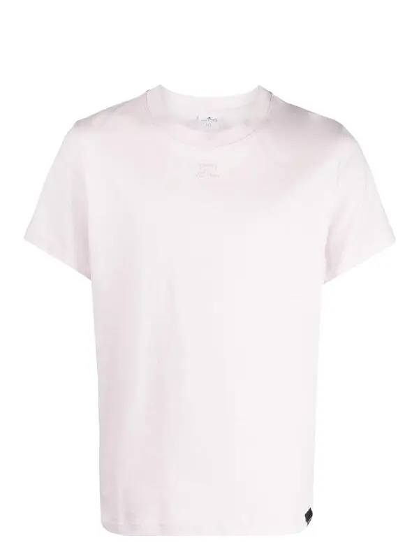 COURREGES Logo-embroidered Cotton T-shirt - Pink