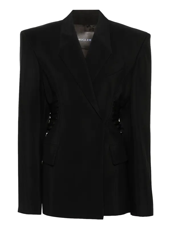 MUGLER Drawstring-fastening Blazer - Black