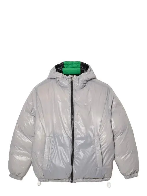 Lacoste Reversible Hooded Puffer Jacket - Qiw Abimes/multico-nimbus