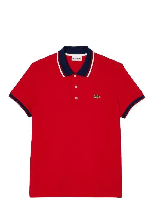 Lacoste Regular Fit Stretch Piqué Polo - Rouge