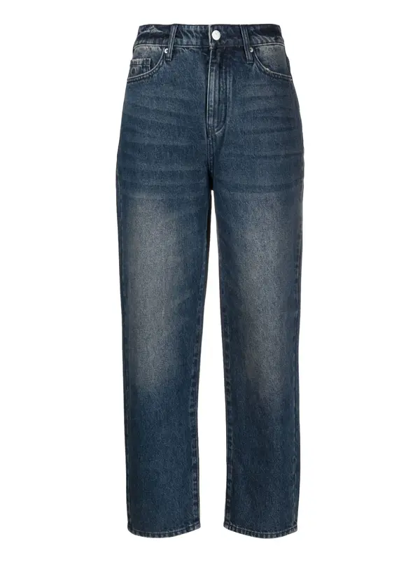 Armani Exchange Distressed Straight-leg Jeans - Blue