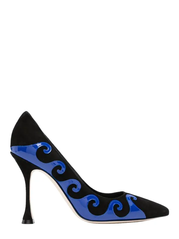 Manolo Blahnik Kasai 105mm Swirl-detail Pumps - Black