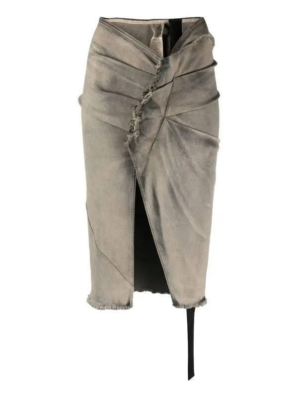 Rick Owens Edfu Front-slit Midi Skirt - Grey