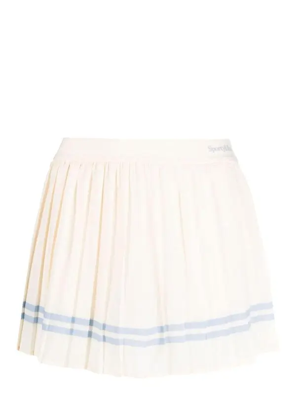 SPORTY & RICH Stripe-detailing Pleated Skort - Neutrals
