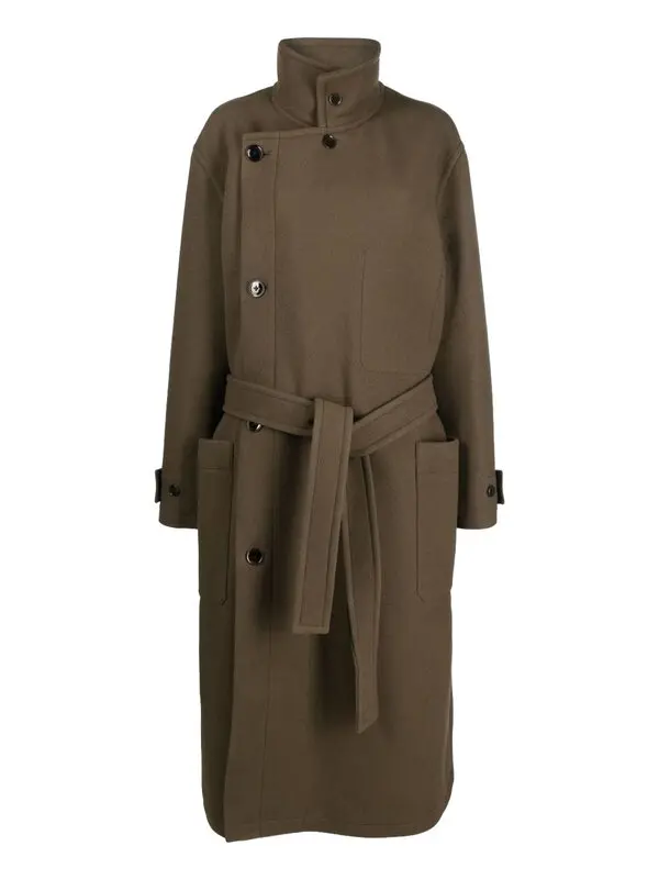 LEMAIRE Belted Double-breasted Coat - Brown