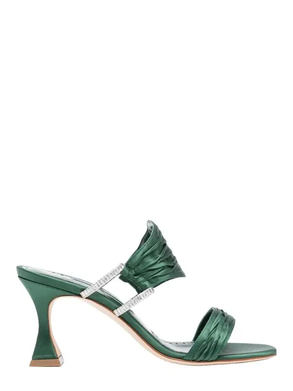 Manolo Blahnik 70mm Chinap Crystal-buckled Sandals - Green