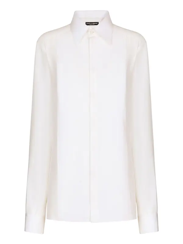 Dolce & Gabbana Silk Crepe-de-chine Shirt - White