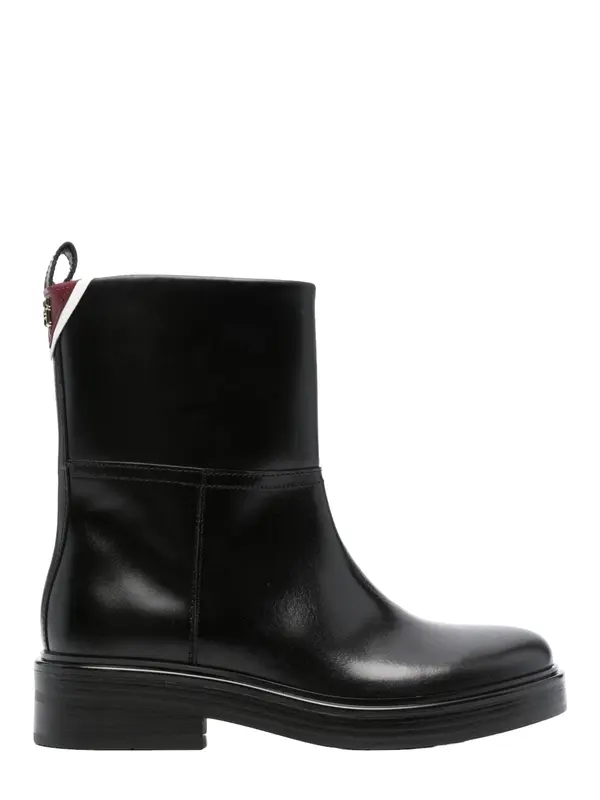 Tommy Hilfiger Leather Ankle Boots - Black