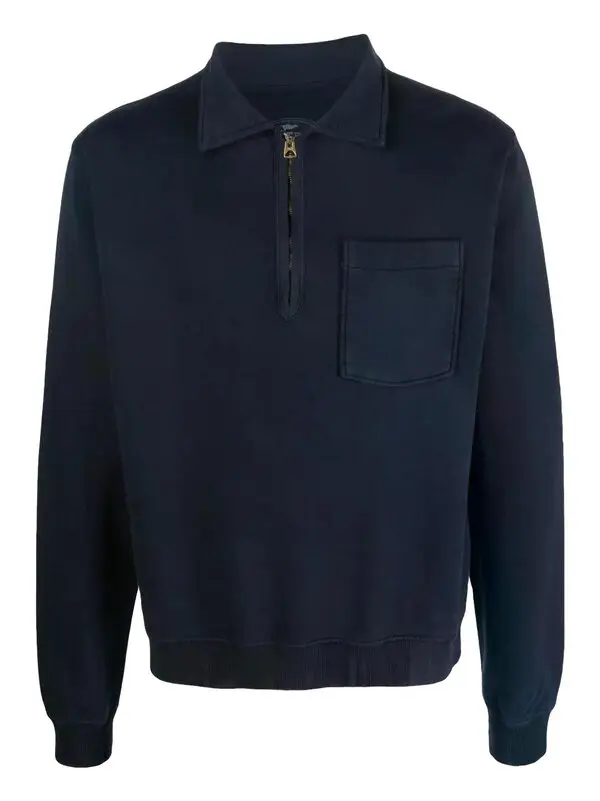 FORTELA Half-zip Cotton Jumper - Blue