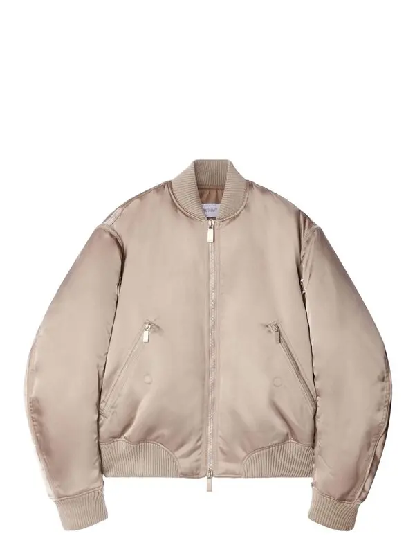 Off-White Zip-detail Bomber Jacket - Neutrals