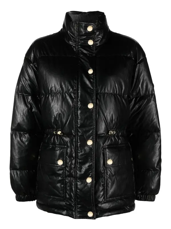 Michael Kors Faux-leather Puffer Jacket - Black