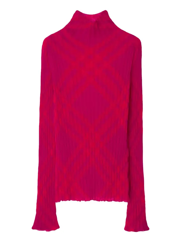Burberry Plaid-check Rib-knit Jumper - Pink
