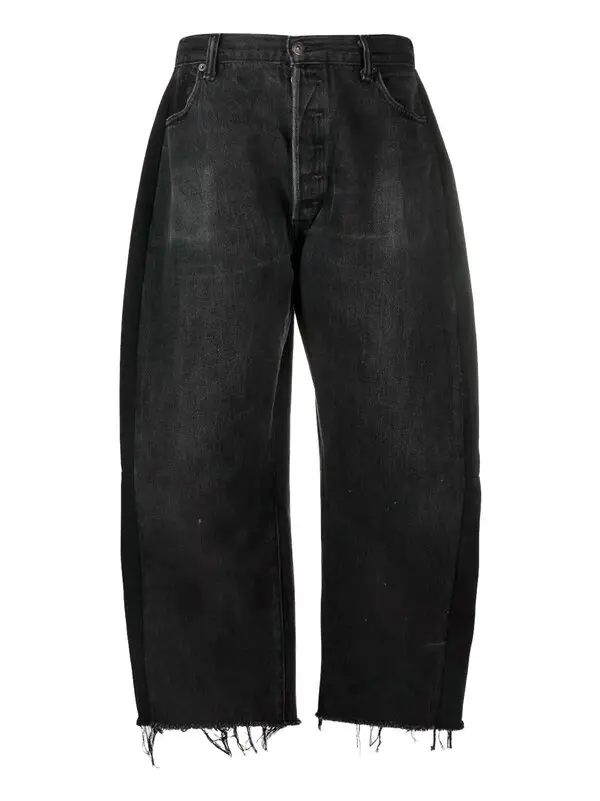 B Sides Cropped Wide-leg Jeans - Black