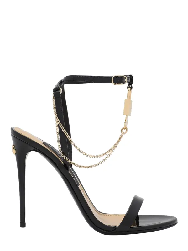 Dolce & Gabbana 105mm Keira Chain-link Sandals - Black