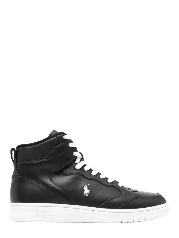 Polo Ralph Lauren Logo-embroidered High-top Sneakers - Black