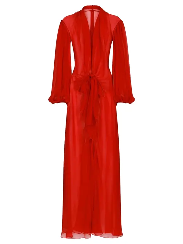 Dolce & Gabbana Silk Chiffon Maxi Dress - Red