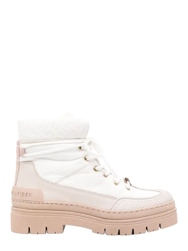 Tommy Hilfiger Quilted Panelled Boots - White