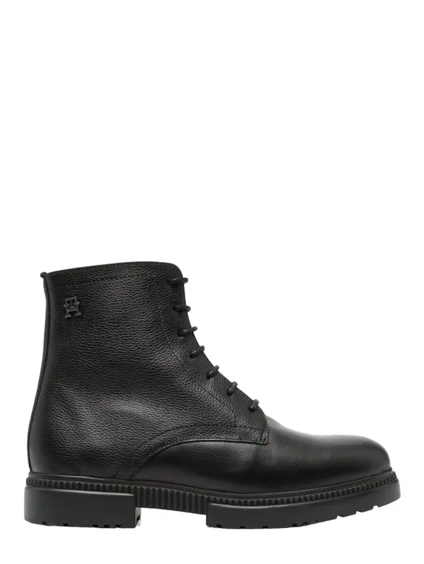 Tommy Hilfiger Lace-up Leather Boots - Black