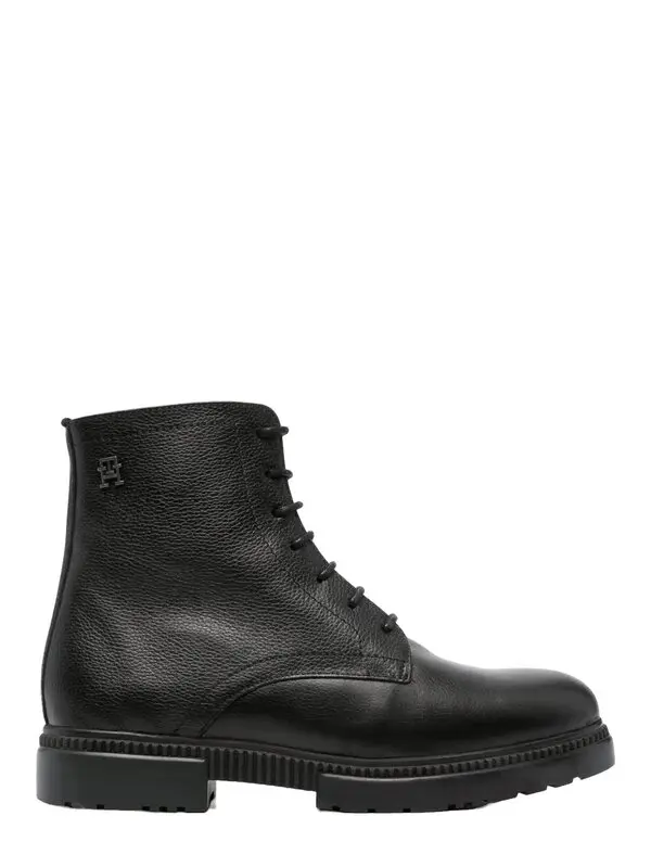 Tommy Hilfiger Lace-up Leather Boots - Black