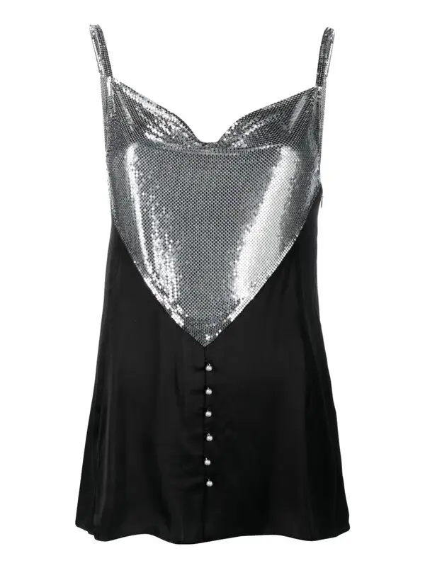 Rabanne Chainmail Paneled Vest - Black