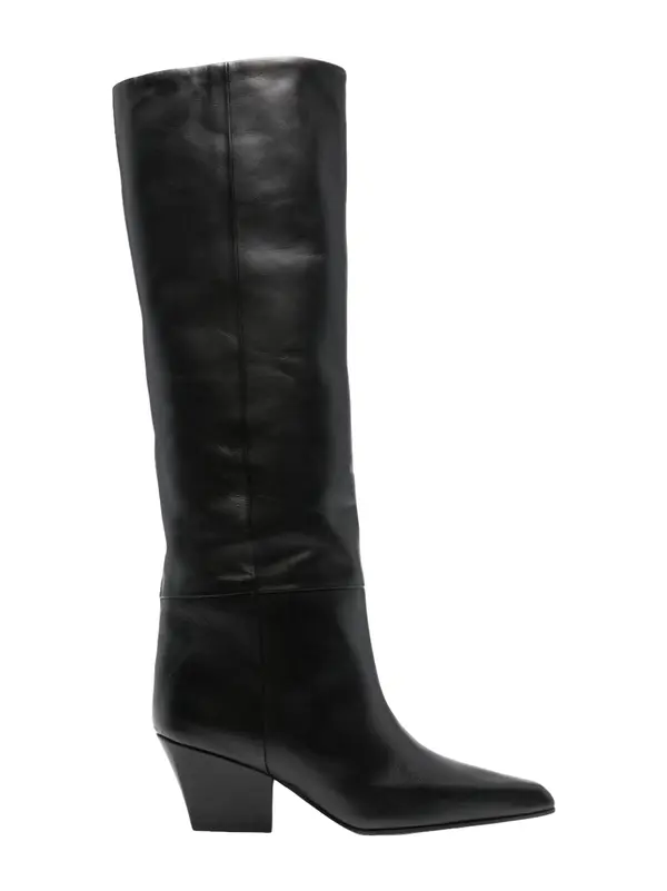 Paris Texas Knee-high Leather Boots - Black