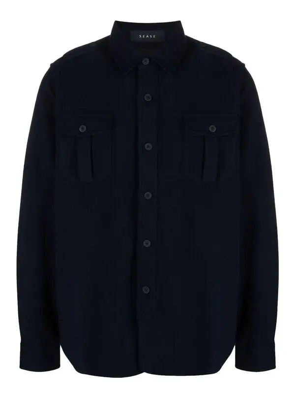 Sease Virgin Wool-blend Shirt Jacket - Blue