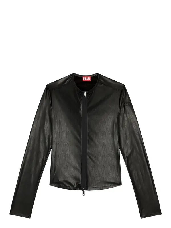 Diesel S-nes Faux-leather Top - Black
