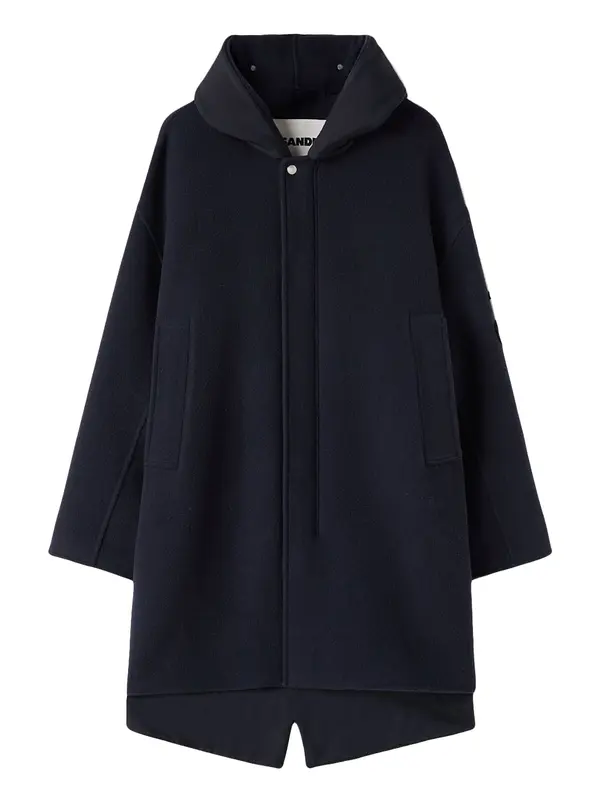 JIL SANDER Classic Hooded Virgin Wool Parka - Blue