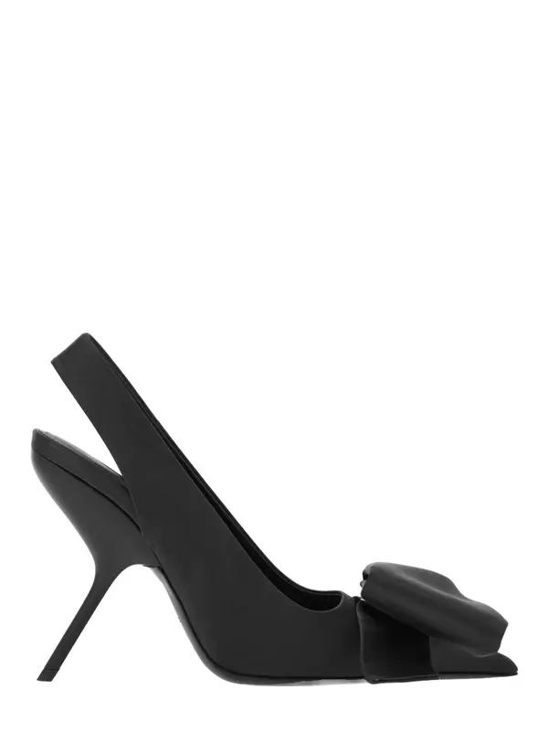 FERRAGAMO 105mm Bow Slingback Pumps - Black