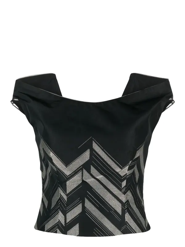 GEMY MAALOUF V-back Top - Black