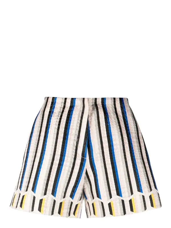 GEMY MAALOUF Striped Jacquard Shorts - Black