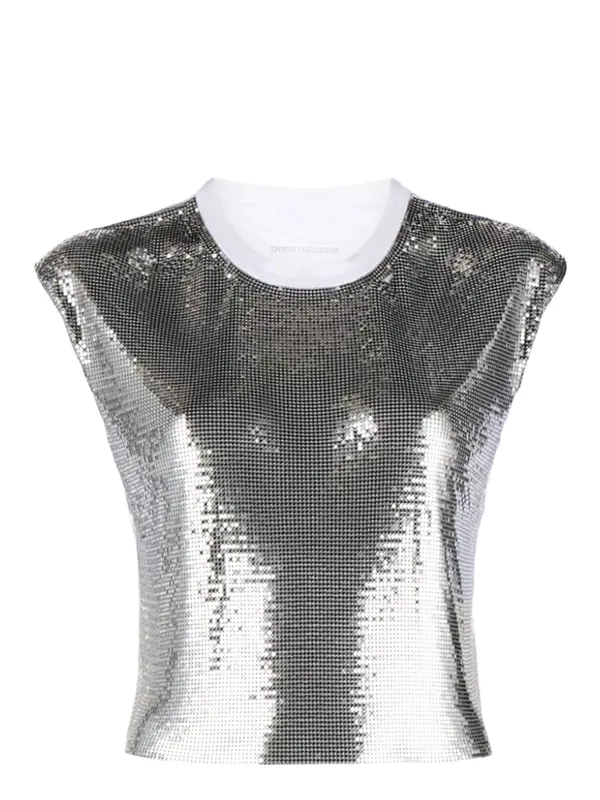 Rabanne Metallic Mesh T-shirt - Silver