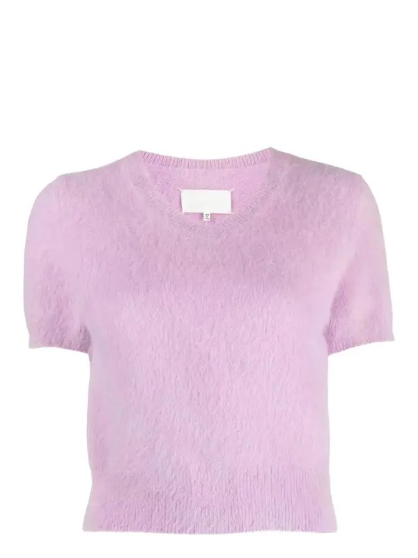 MAISON MARGIELA Knitted Short-sleeve Top - Purple
