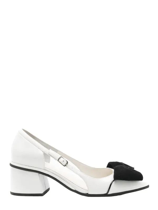 STUDIO CHOFAKIAN Balé 45mm Bow-detail Pumps - White