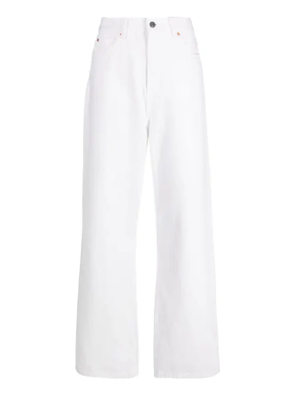 Wardrobe.NYC Low-rise Straight-leg Jeans - White
