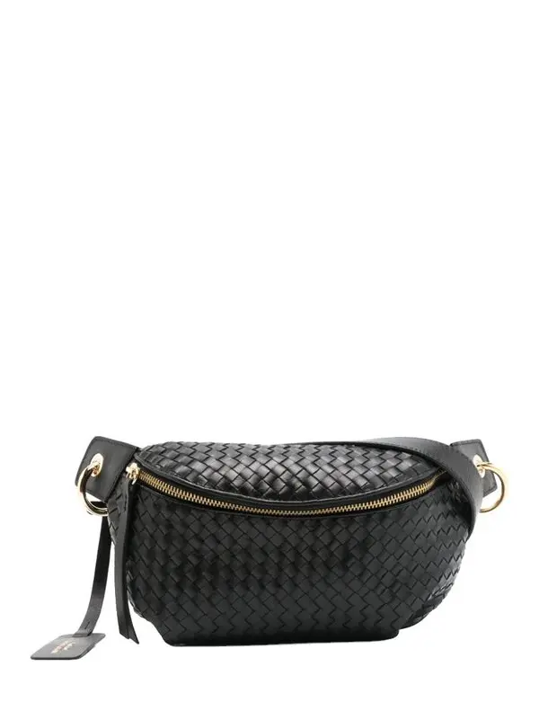 STUDIO CHOFAKIAN Orsay Interwoven Leather Belt Bag - Black