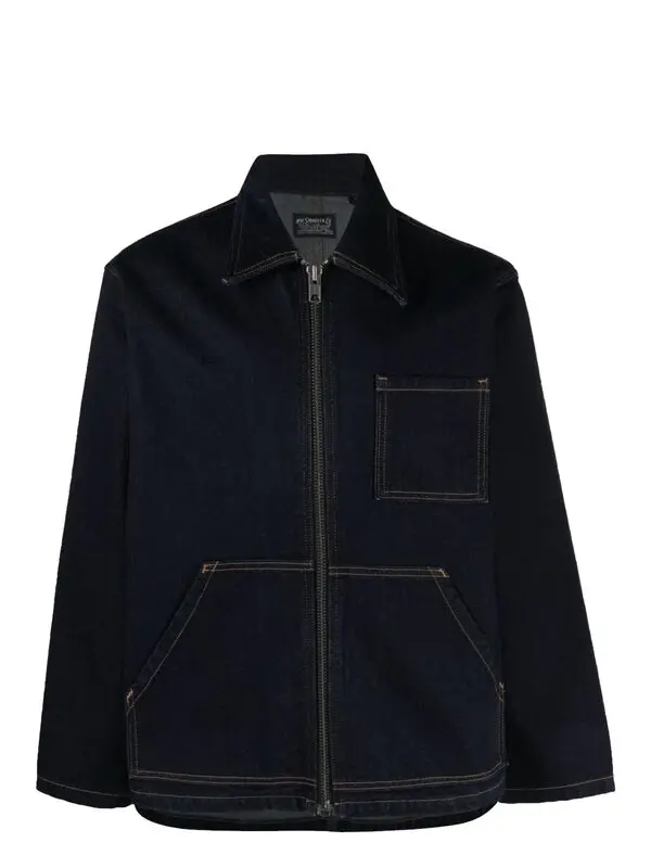 LEVI'S Contrast-stitching Zip-up Denim Jacket - Blue