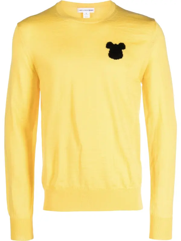Comme Des Garçons Intarsia-knit Crewneck Jumper - Yellow
